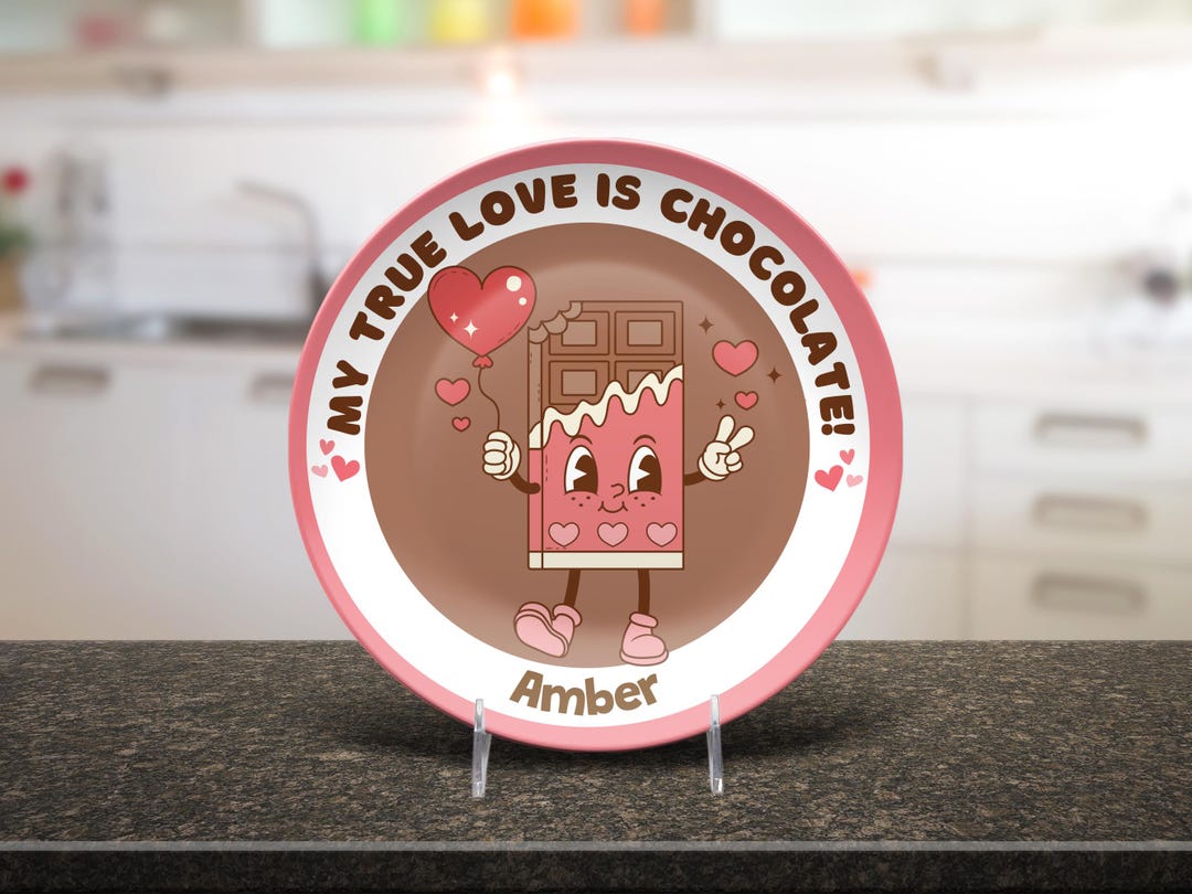 Retro Plate, Chocolate Lover Gift, Vintage Design, My True Love is ...