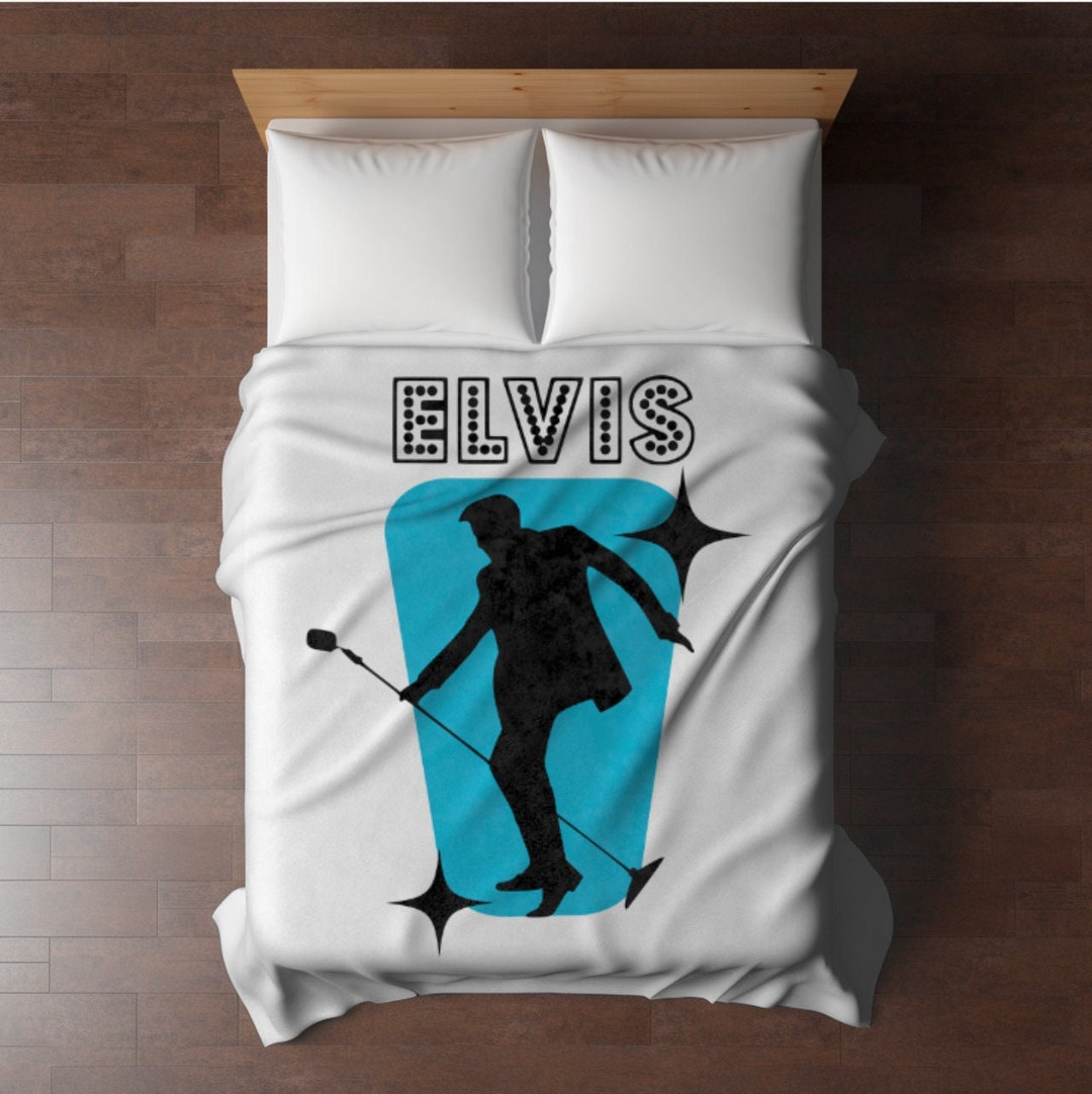 Retro Elvis 80" X 60" Velveteen Minky Blanket, Elvis Blanket, Elvis ...