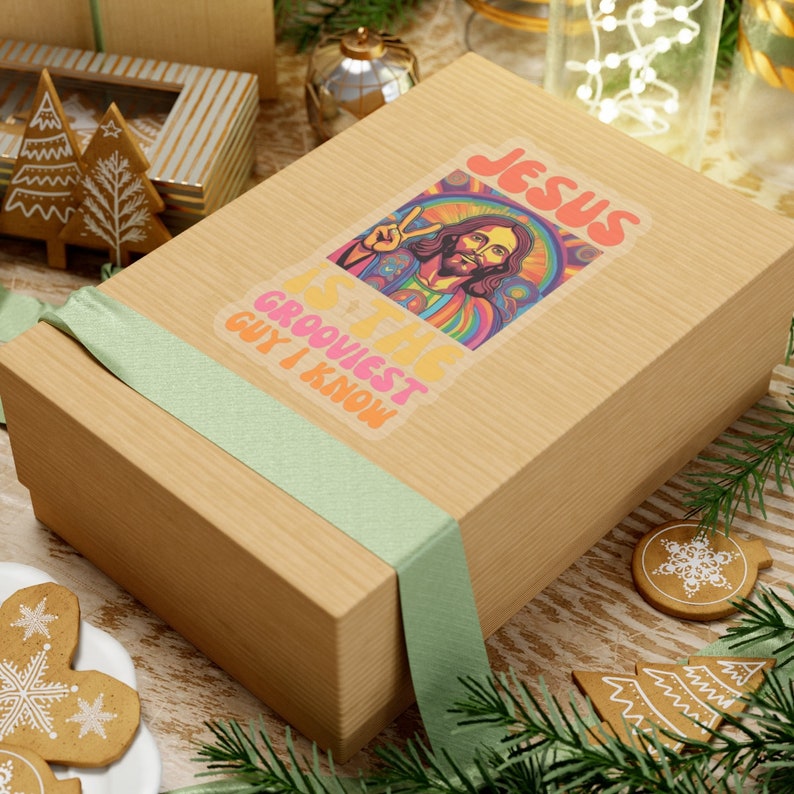 Hippie Jesus Kiss-cut Sticker, Christian Sticker, Jesus Vinyl Decal ...