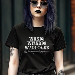 Wands, Wizards, Warlocks Unisex Tshirt, Wizard Wand Shirt, Magical ...
