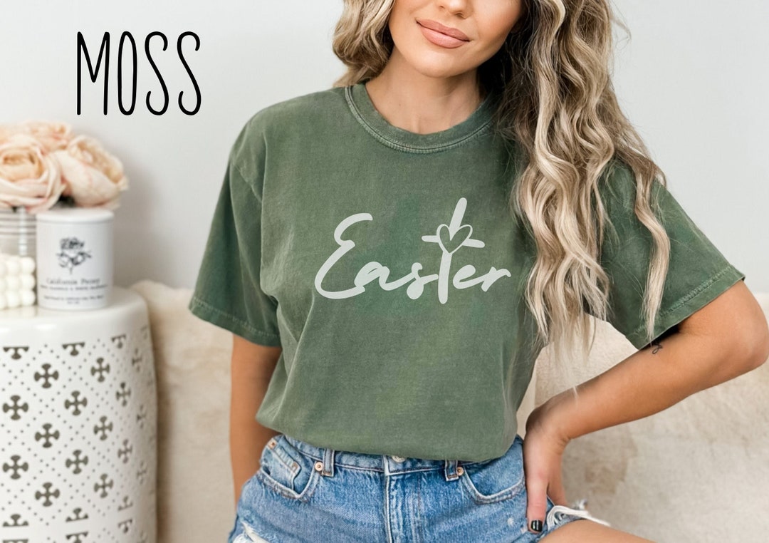 Comfort Colors Easter Cross Shirt, Religious Easter Shirt, Women's ...