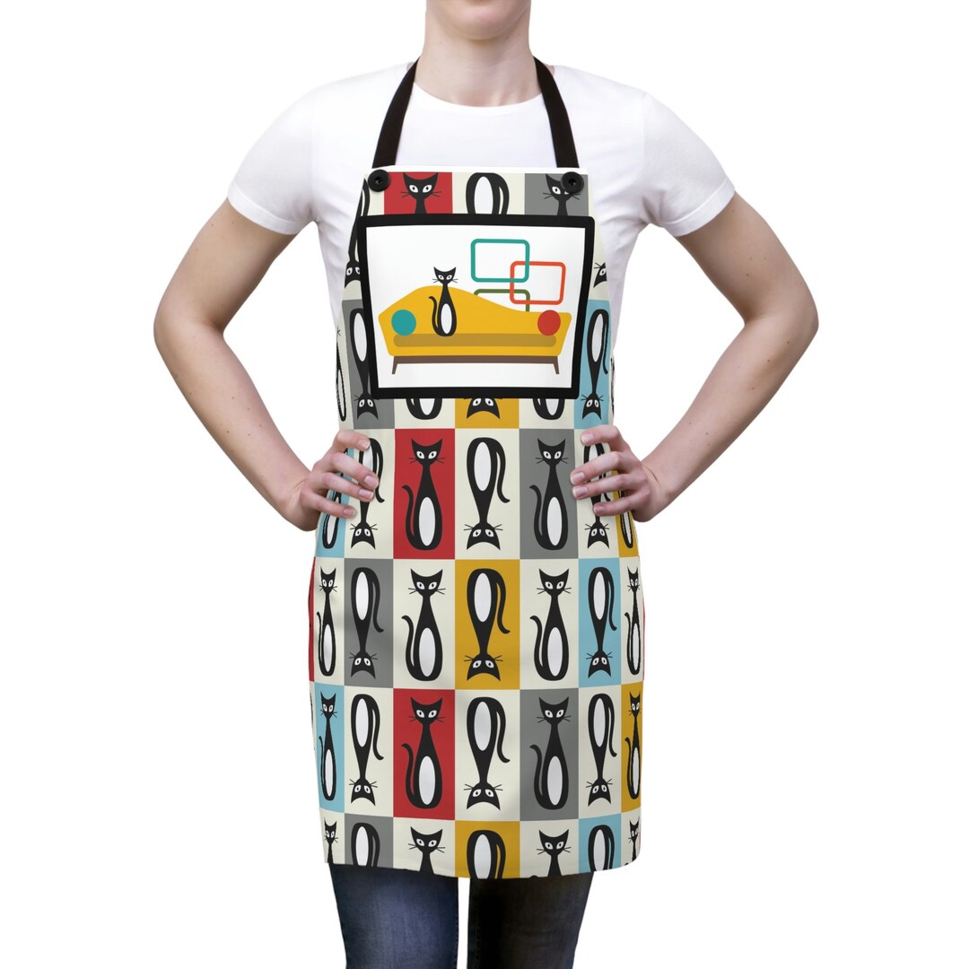 Cool Retro MCM Cat Apron, MCM Apron, Atomic Kitschy Apron, Fun and ...