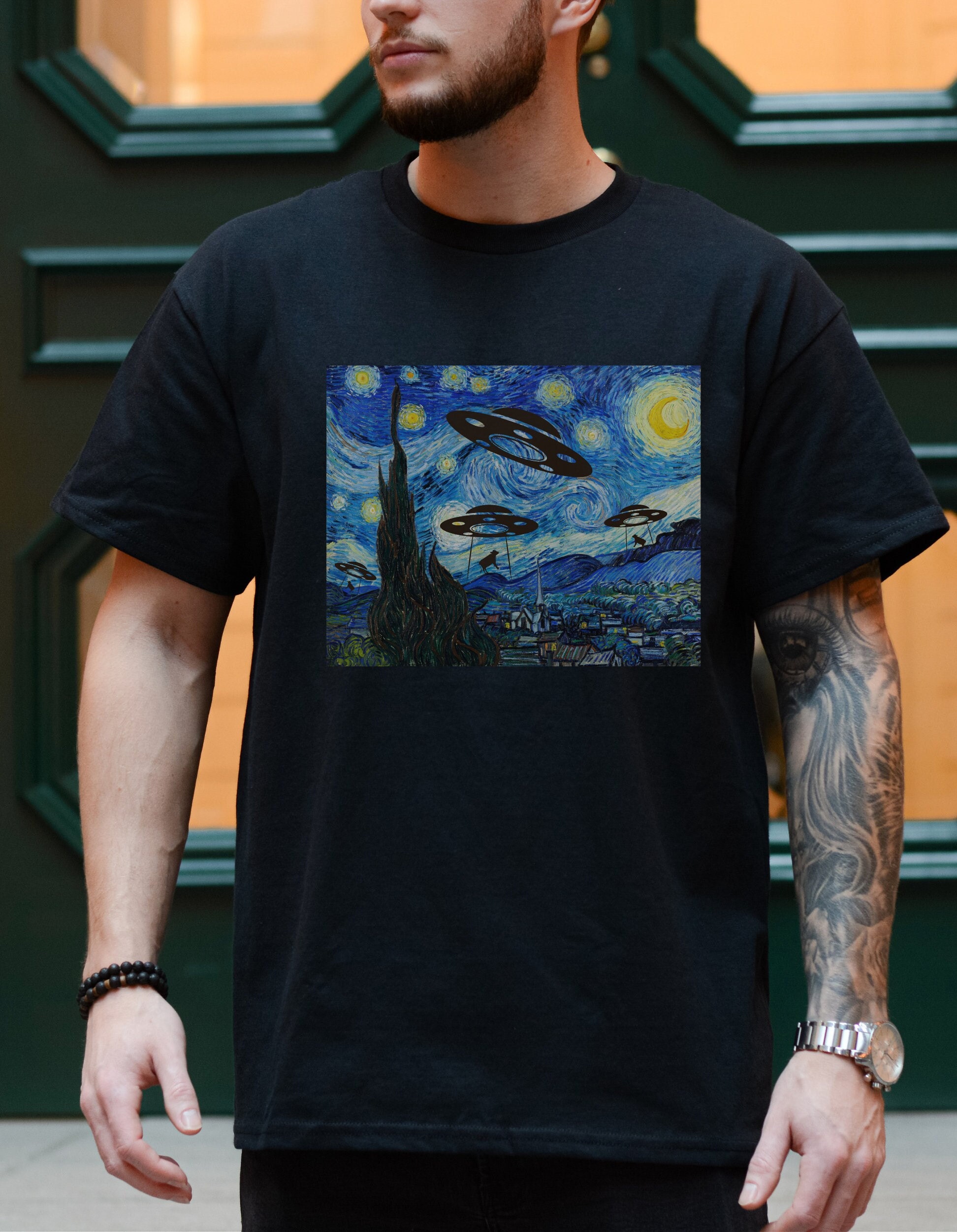 Starry Night Alien Cow Abduction Unisex Comfort Colors Shirt - Etsy