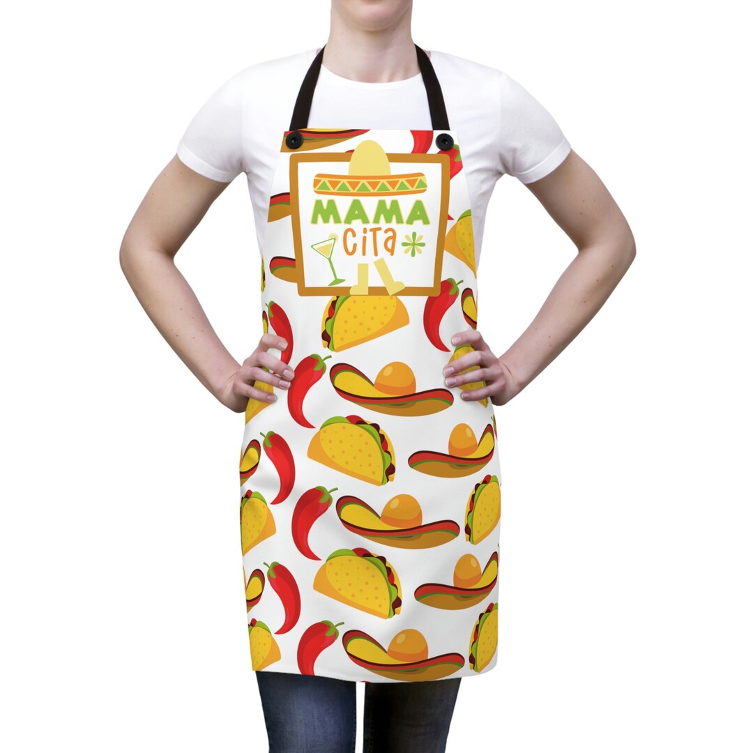 Mama Cita Cute Senorita Apron, Funny Mexican Apron, Chef Apron, Cinco ...