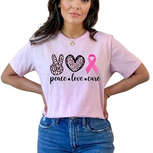 Breast Cancer Awareness T-shirt,, Peace Love Cure Breast Cancer Shirt ...