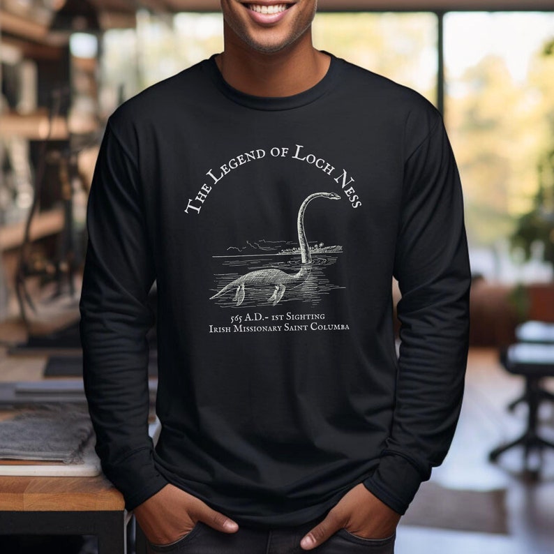 Vintage Style Loch Ness Monster Long Sleeve Tee, Original Sighting ...