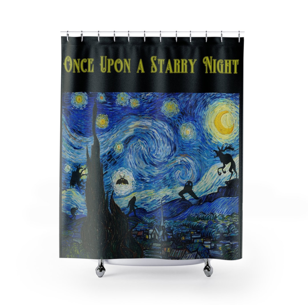 Van Gogh Starry Night Cryptid Shower Curtain, Cryptid Gifts, Van Gogh ...