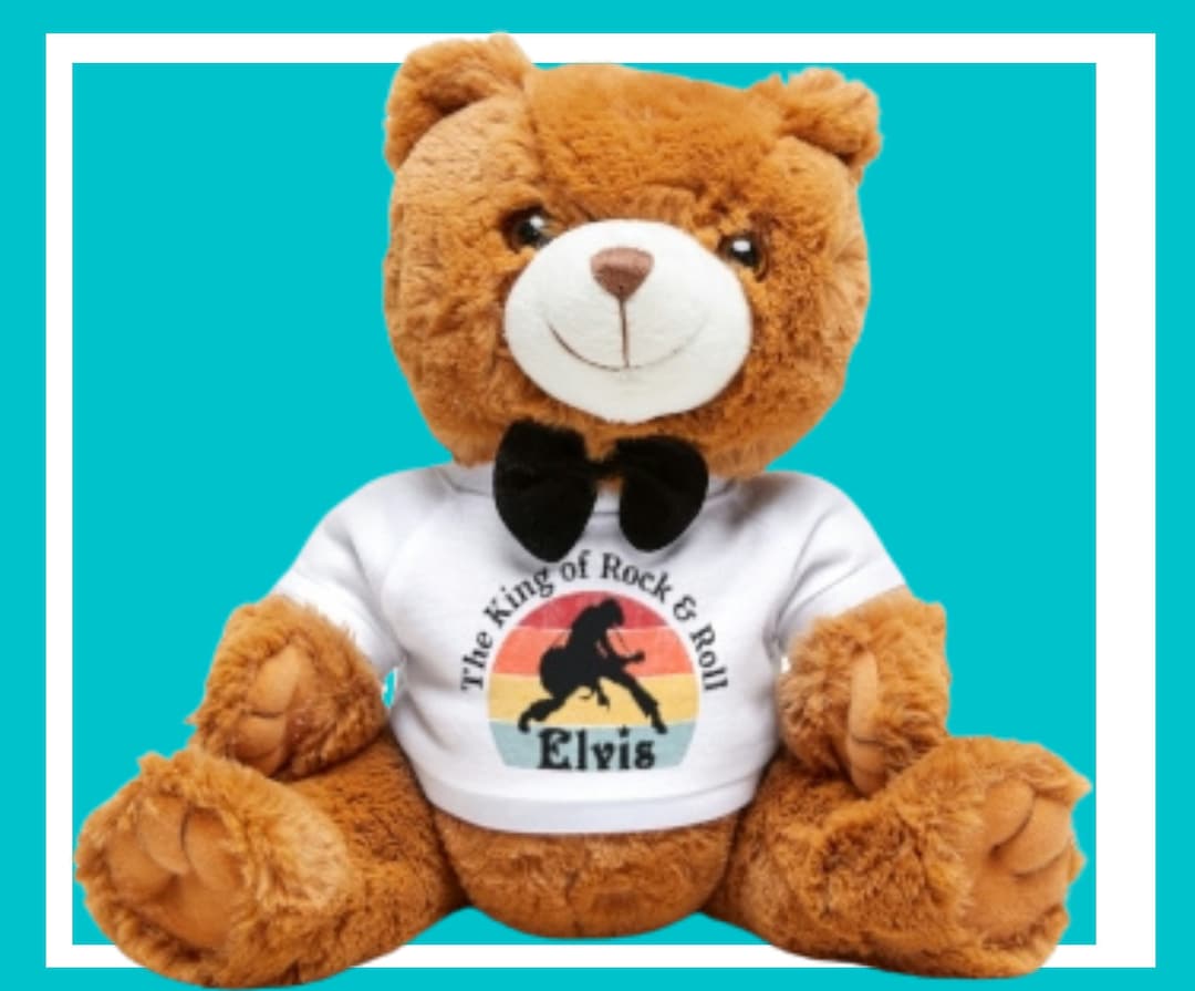 Elvis - King of Rock & Roll Teddy Bear With T-shirt, Elvis Bear, Elvis ...
