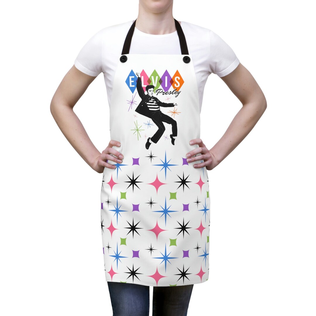 Retro Elvis Apron, Elvis Presley Apron, Vintage MCM Apron, Mother's Day ...