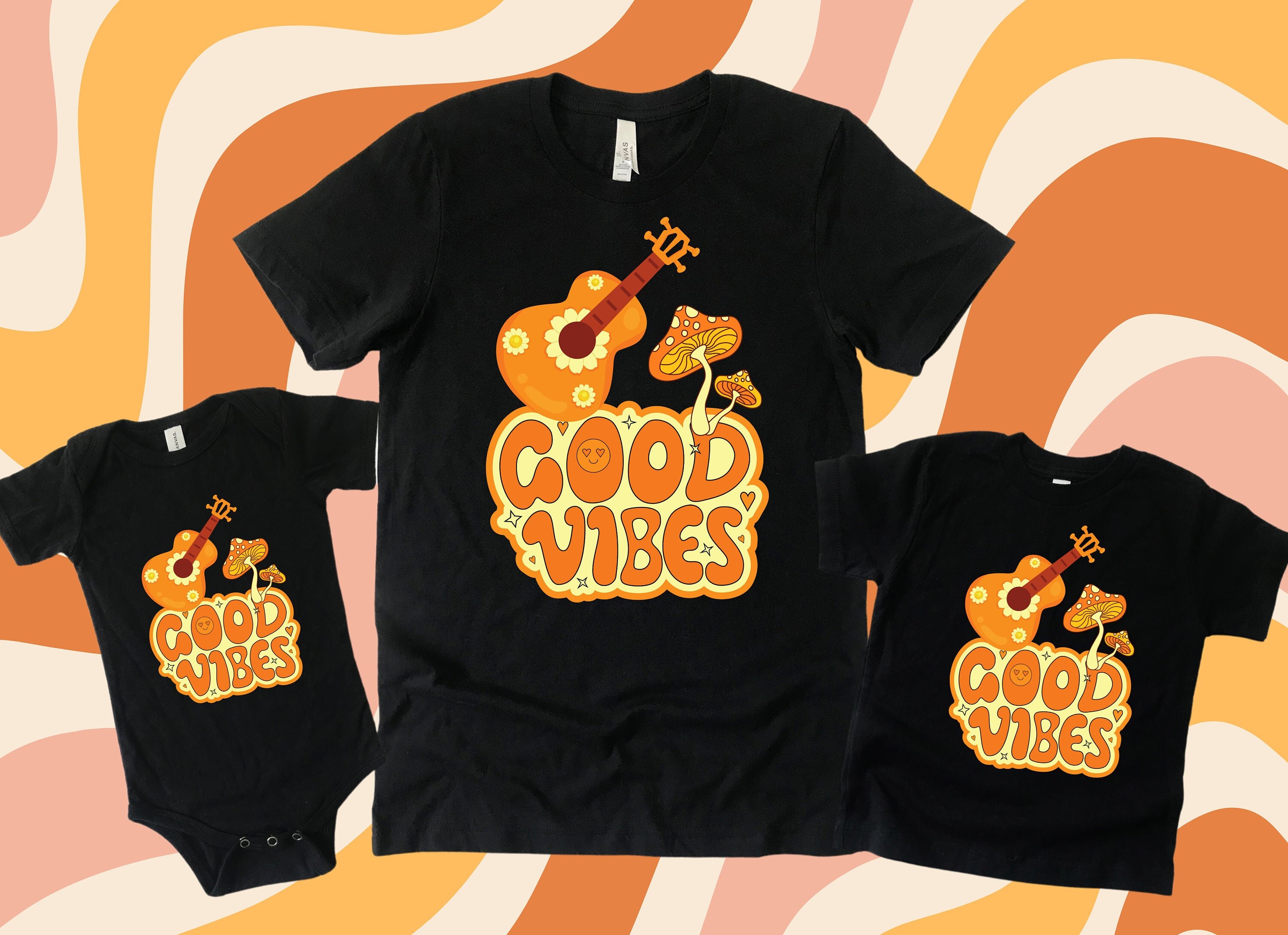 Trendy Groovy Hippie Shirt, Good Vibes Hippie Family Shirts, Hippie ...