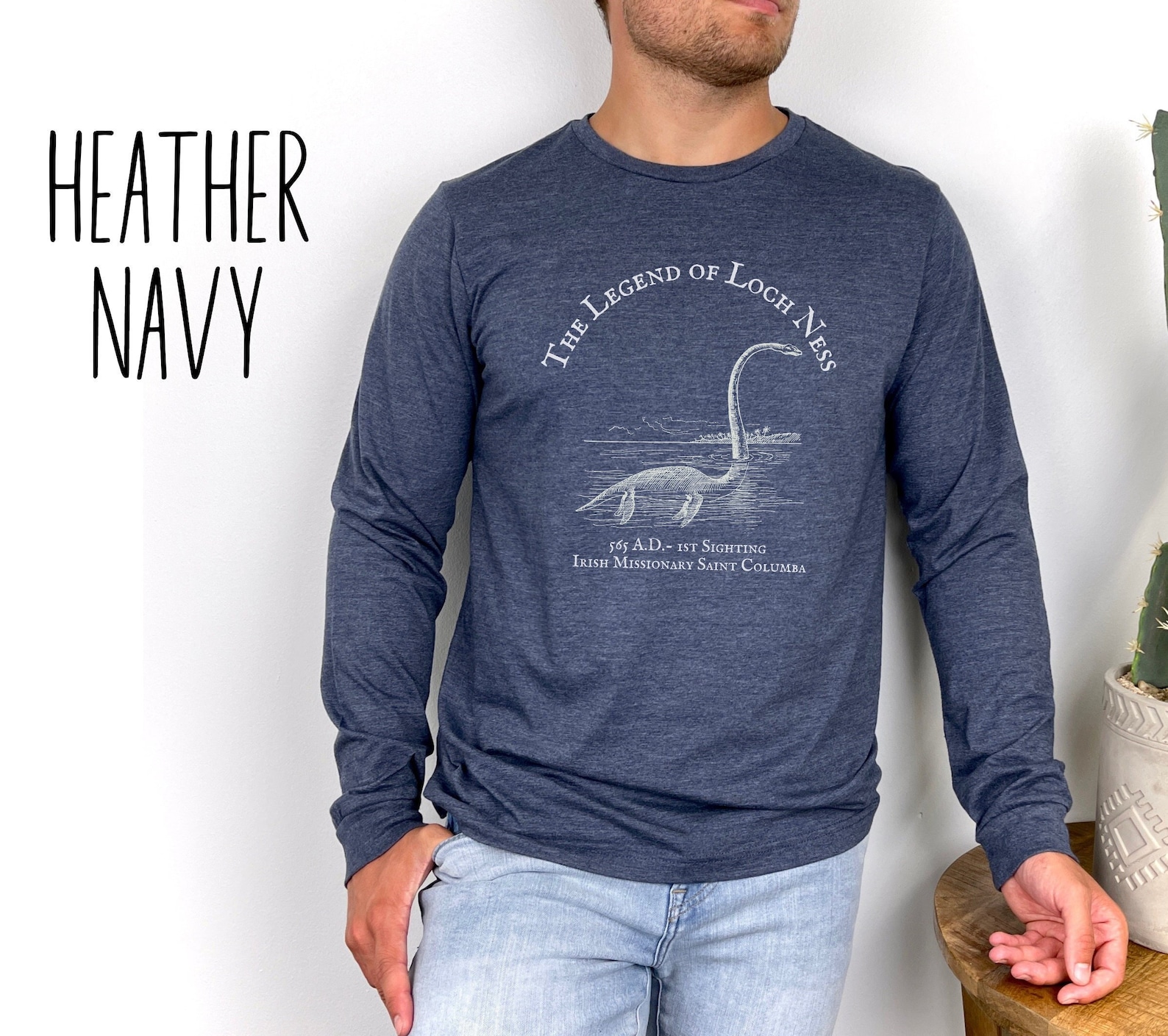 Vintage Style Long Sleeve Loch Ness Monster Shirt, Scottish Loch Ness ...