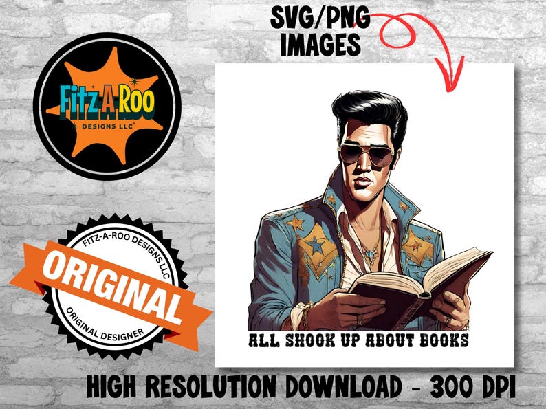 Elvis Presley Svg, Elvis Presley Clipart, Elvis Presley Png, Reading ...