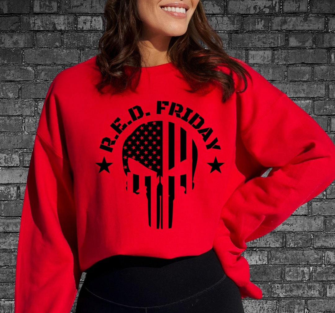Punisher RED FRIDAY Sweatshirt, Deployment Gift, Red Friday, We Wear ...