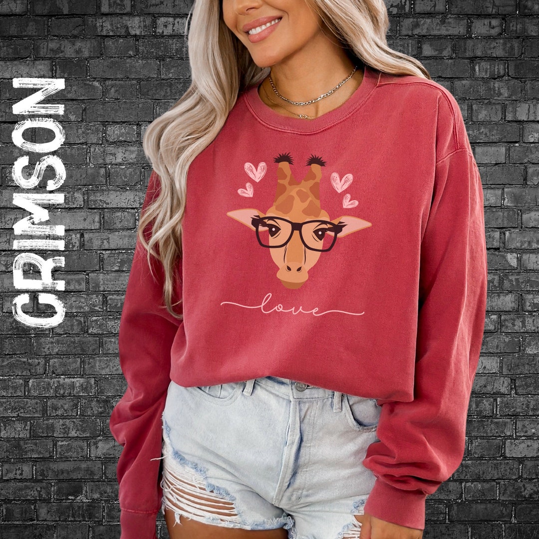Giraffe Valentines Comfort Colors Sweatshirt, Trendy Valentines Day ...