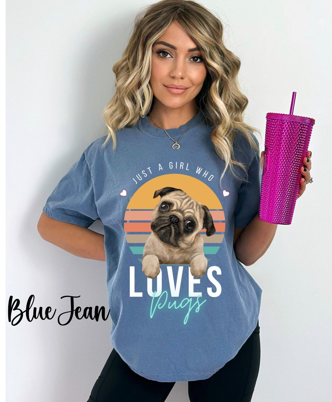 Comfort Colors Pug Lover Shirt, Pug Lover Gift, Cute Pug Shirt, Funny ...