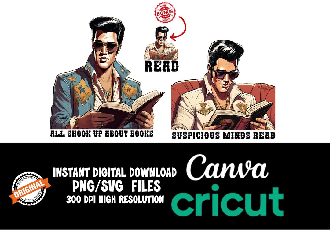 Elvis Presley Svg, Elvis Presley Clipart, Elvis Presley Png, Reading ...