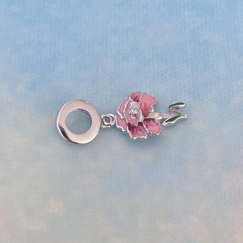 Carnation Dangle Charm,new Genuine 925 Sterling Silver Charm for ...