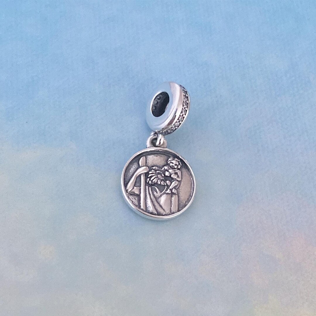 Saint Christopher Pendant Dangle Charm,new Genuine 925 Sterling Silver ...