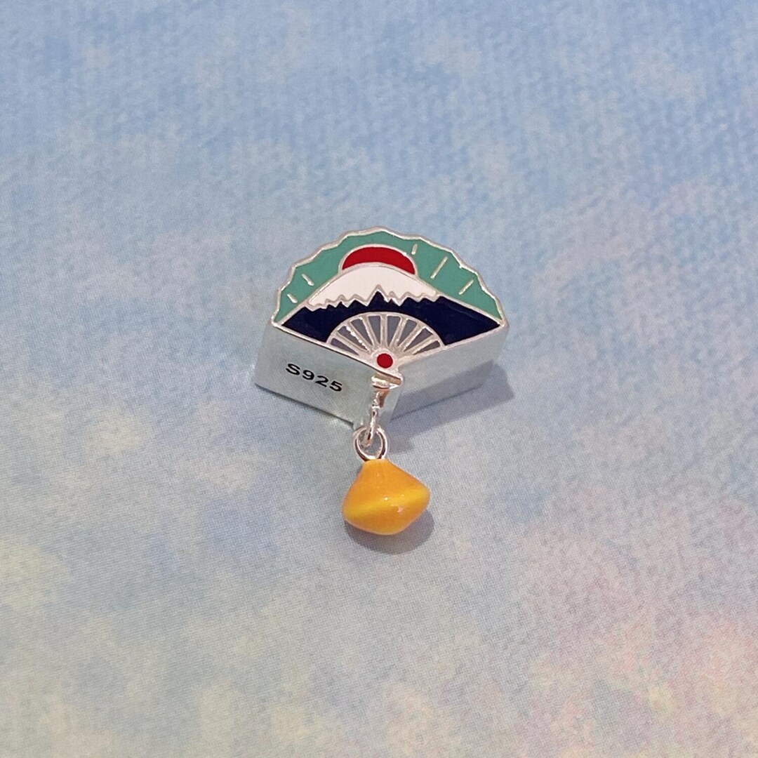 Japanese Mount Fuji Fan Charm: 925 Sterling Silver Charms Fit Pandora ...