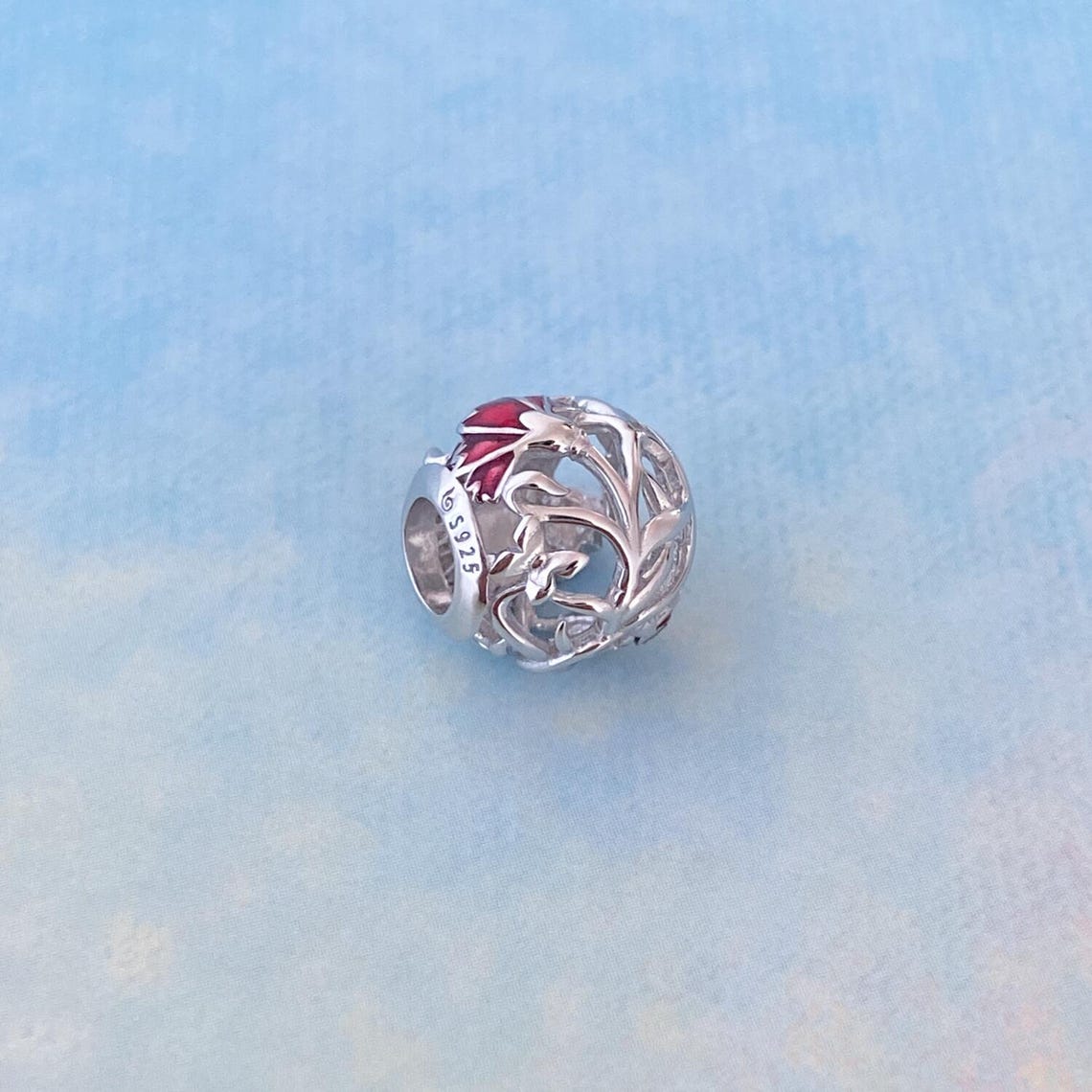 Carnation Dangle Charm,new Genuine 925 Sterling Silver Charm for ...