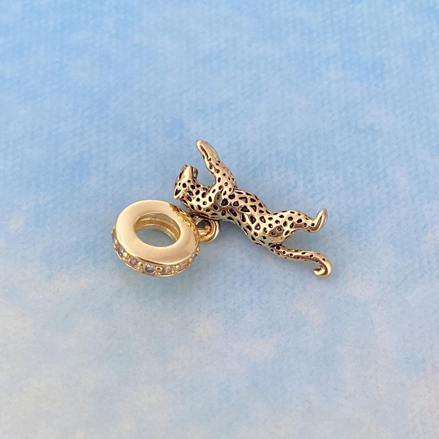 Leopard Dangle Charm,gold Plated Charm for Bracelet,necklace Pendant - Etsy