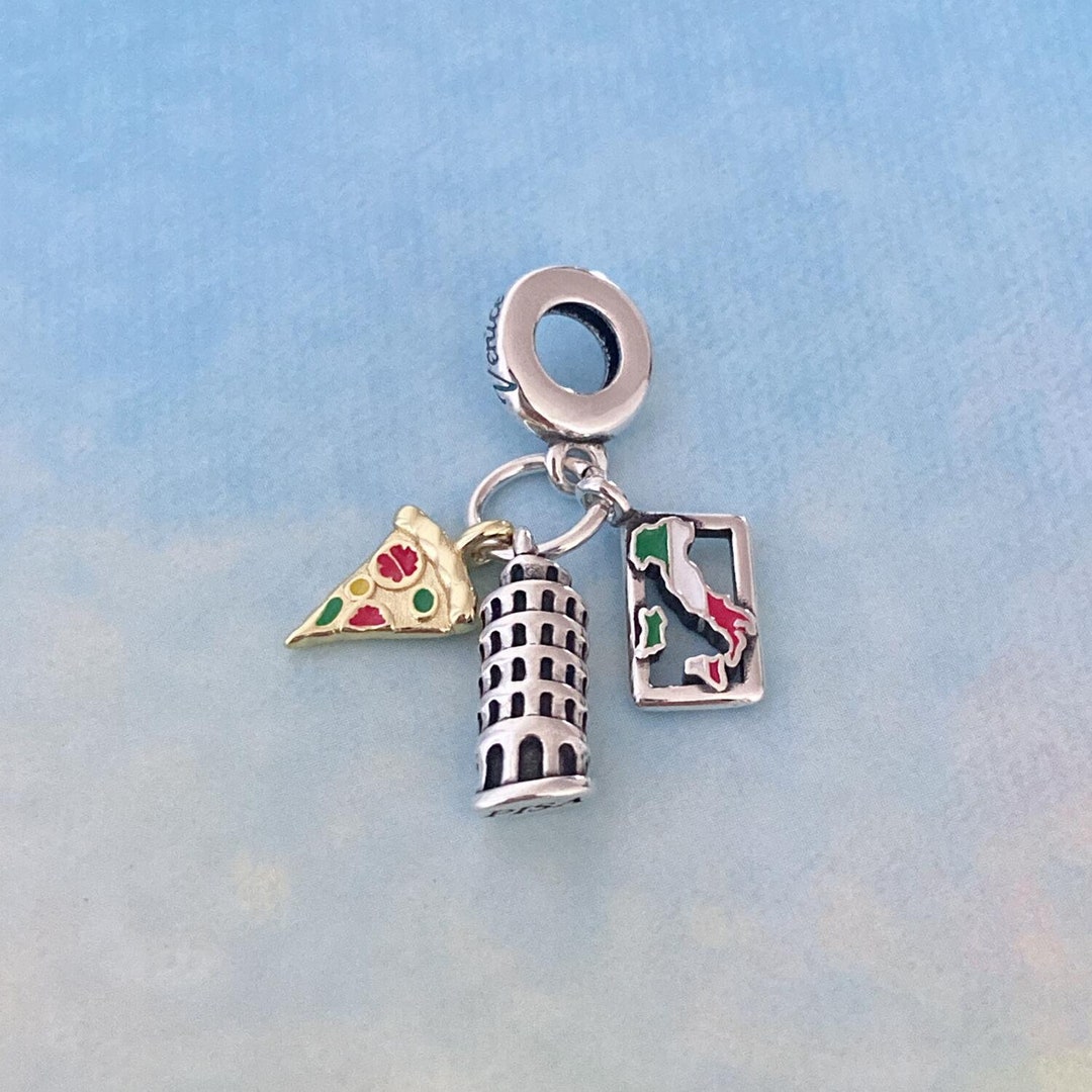 Italy Leaning Tower of Pisa & Pizza Dangle Charm,new Silver Charm for ...