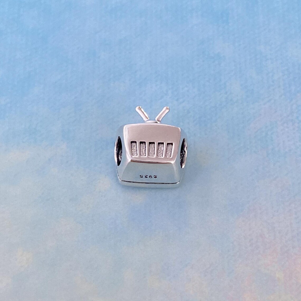Vintage Television Charm TV Charm,genuine 925 Sterling Silver Charm for ...