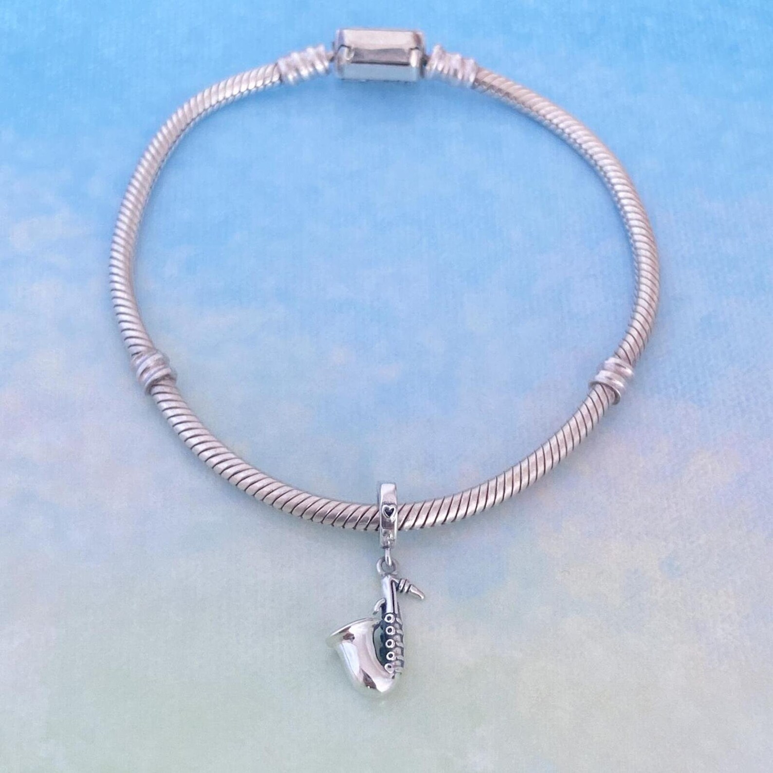 Saxophone Dangle Charm,sax Charm,genuine S925 Sterling Silver Charm for ...