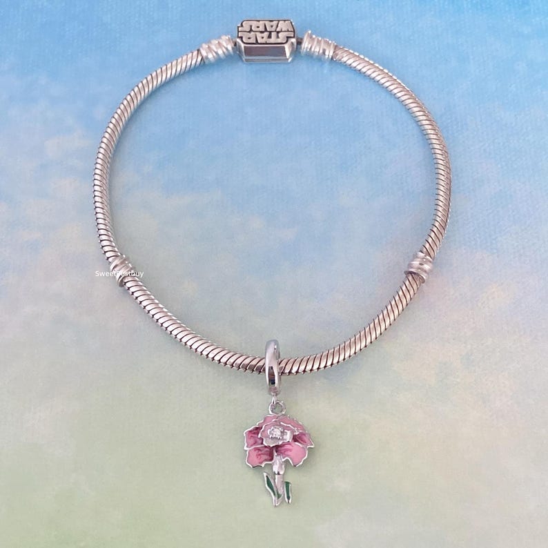 Carnation Dangle Charm,new Genuine 925 Sterling Silver Charm for ...
