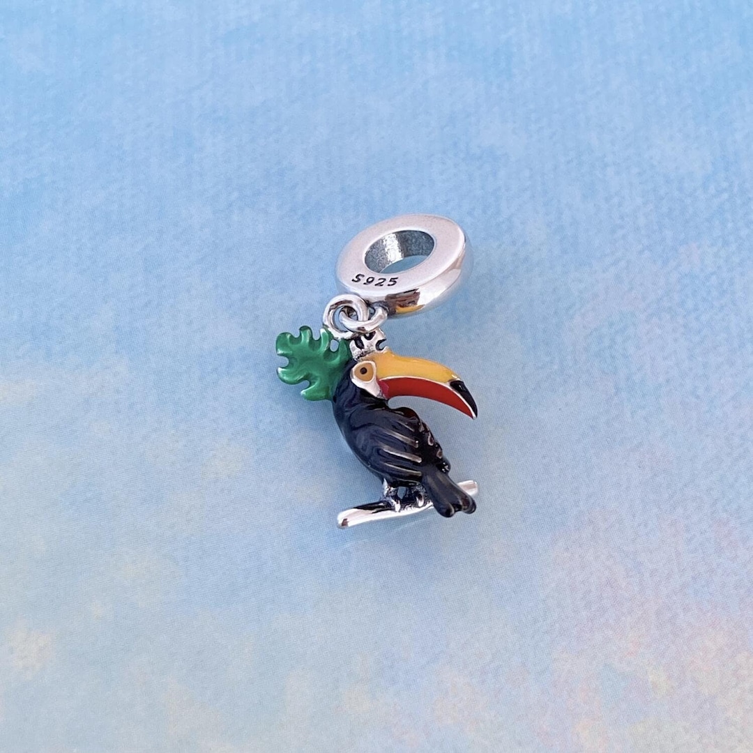 Toucan Charm,silver Charm for Bracelet,necklace Pendant - Etsy