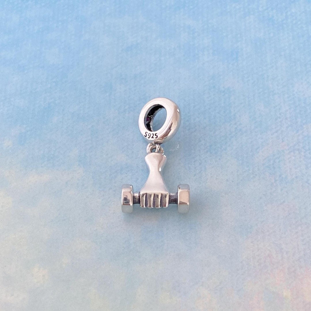 Dumbbell Charm,real 925 Sterling Silver Charm for Bracelet,necklace ...