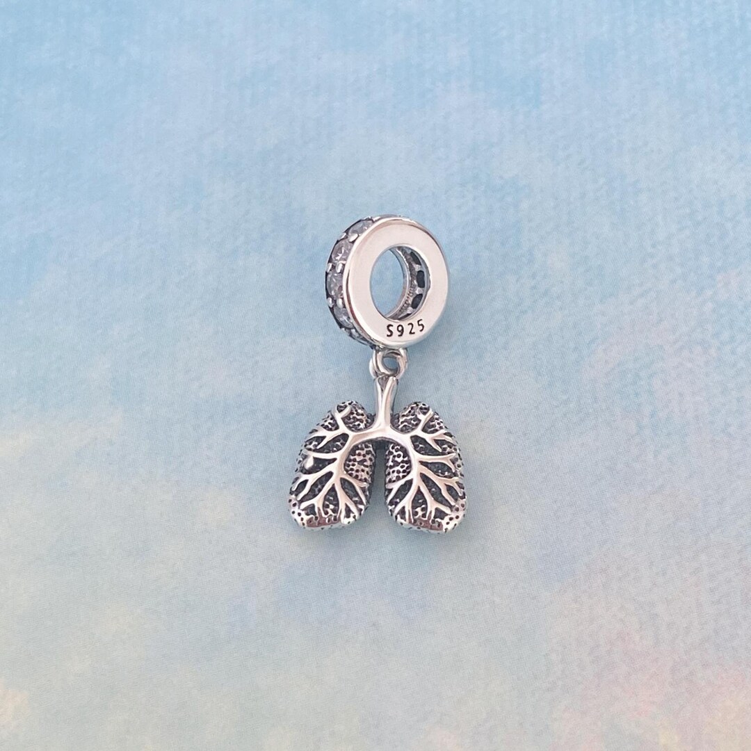 Lungs Dangle Charm Human Organ Medical Charm,new Genuine 925 Sterling ...