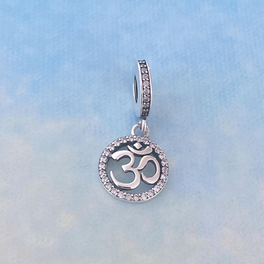 Yoga Om Ohm Aum Symbol Charm,925 Sterling Silver Charm for Bracelet ...