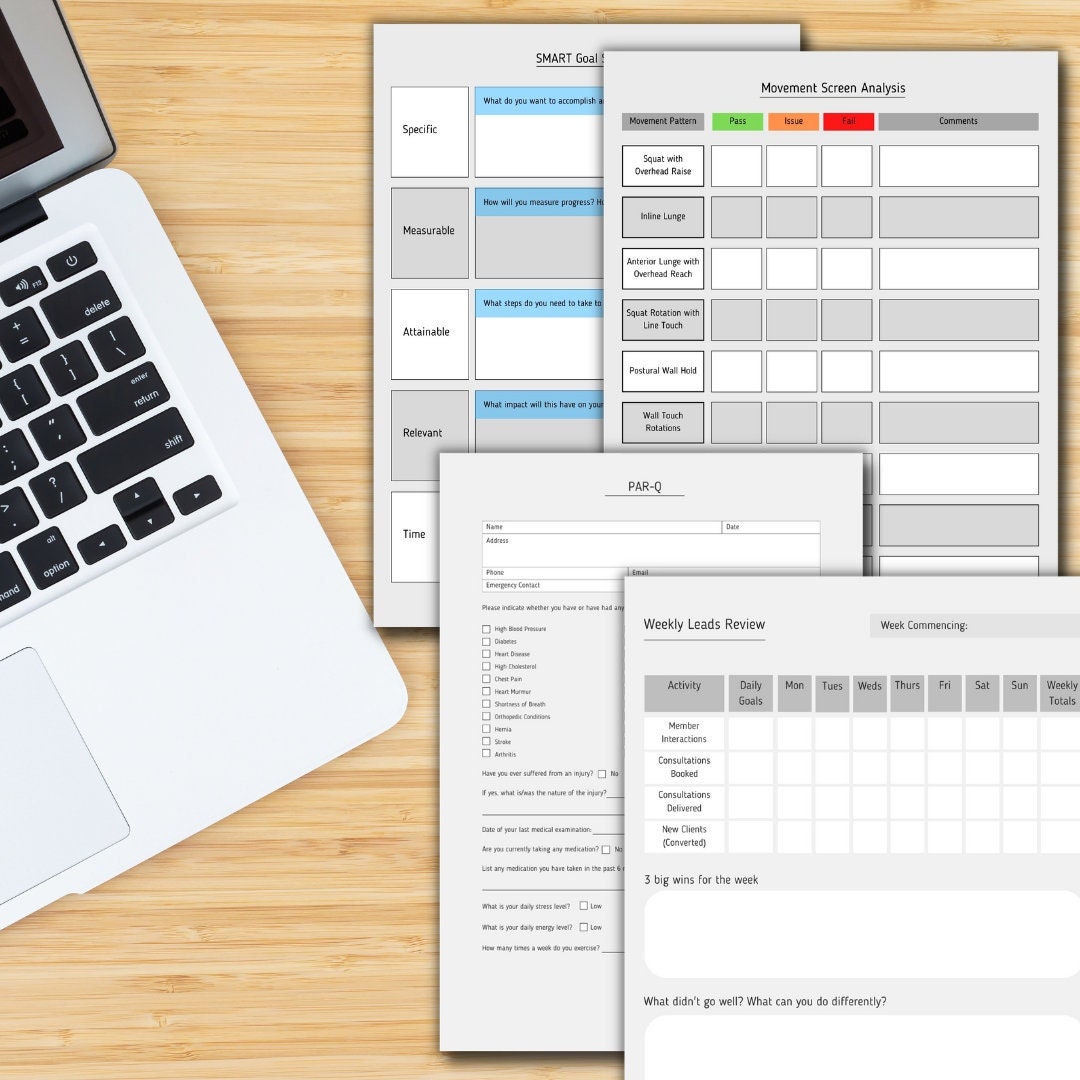 Essential Personal Trainer Printable Bundle - 14 Must Have Forms for ...