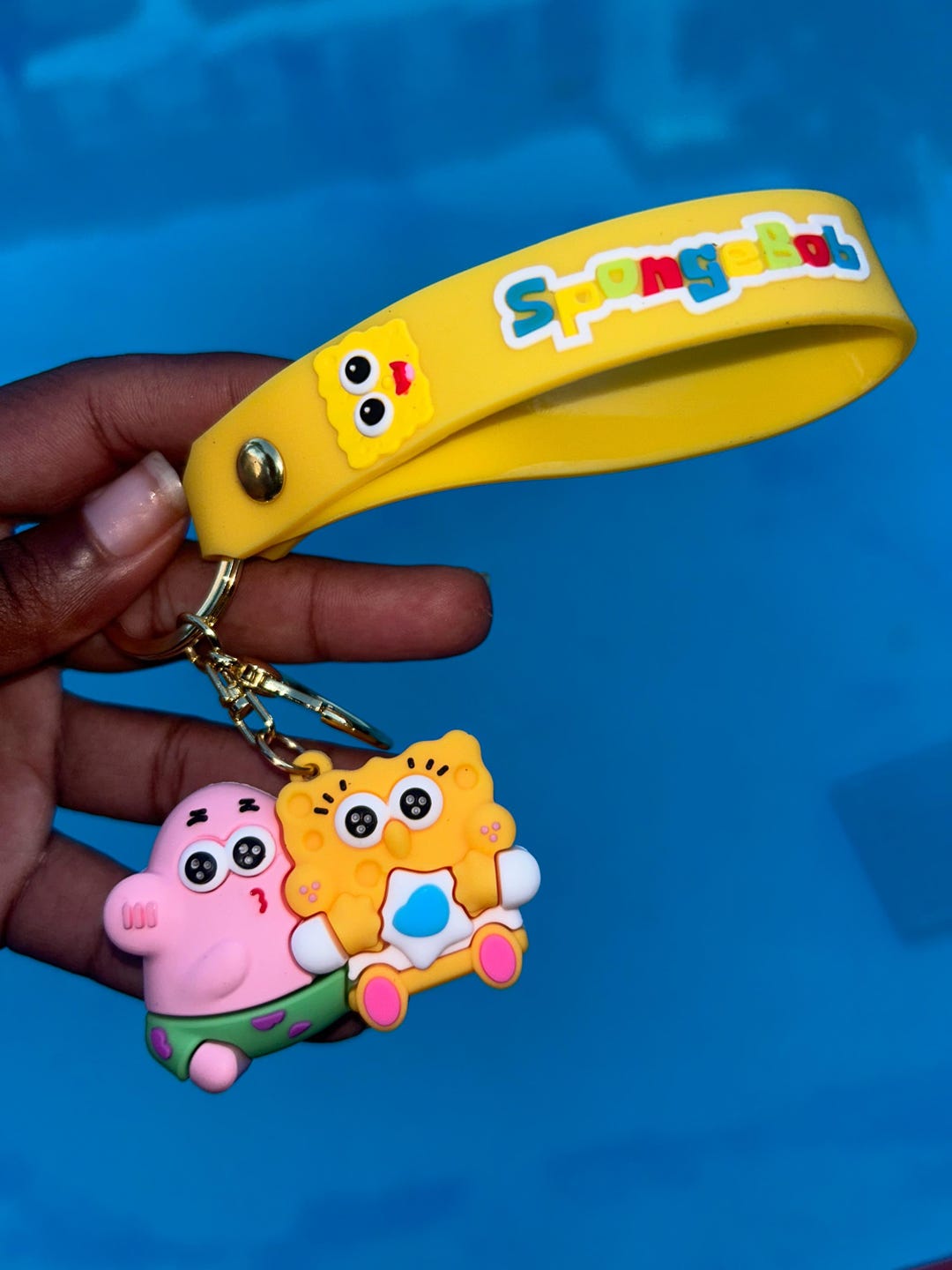 Yellow Spongebob & Patrick Character Keychains - Etsy