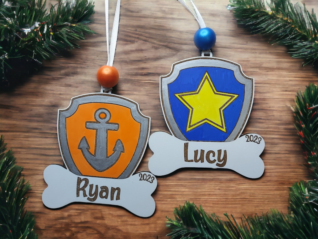 Personalized Rescue Pup Friends Pup Tag Christmas Ornament, Chase ...