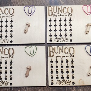 Bunco Score Board, Resuable Wood Bunco Score Card, Bunco Game Kit ...