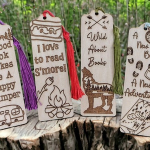 Camping Adventure Bookmarks, Happy Camper, Read S'more, Wild About ...
