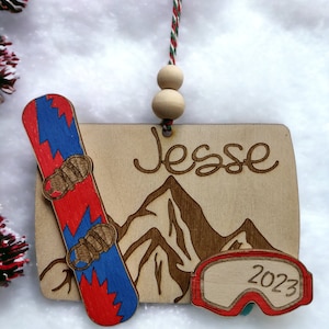 Personalized Ski Ornament, Snowboard Christmas Ornament, Snowshoe ...