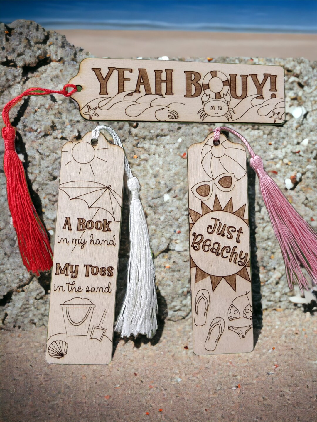Beach Bookmarks, Summer Bookmarks, Sand in My Toes, Just Beachy, Yeah ...