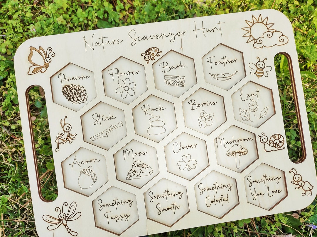 Kids Nature Scavenger Hunt Board, Homeschool Preschool Montessori ...