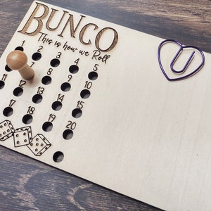 Bunco Score Board, Resuable Wood Bunco Score Card, Bunco Game Kit ...