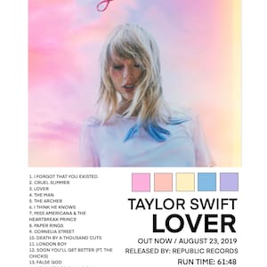Taylor Swift Lover Poster Printable Art, Digital Download - Etsy