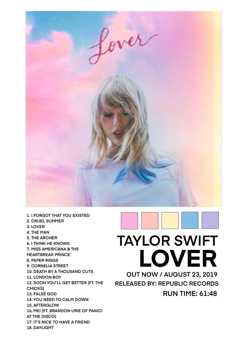Taylor Swift Lover Poster Printable Art, Digital Download - Etsy