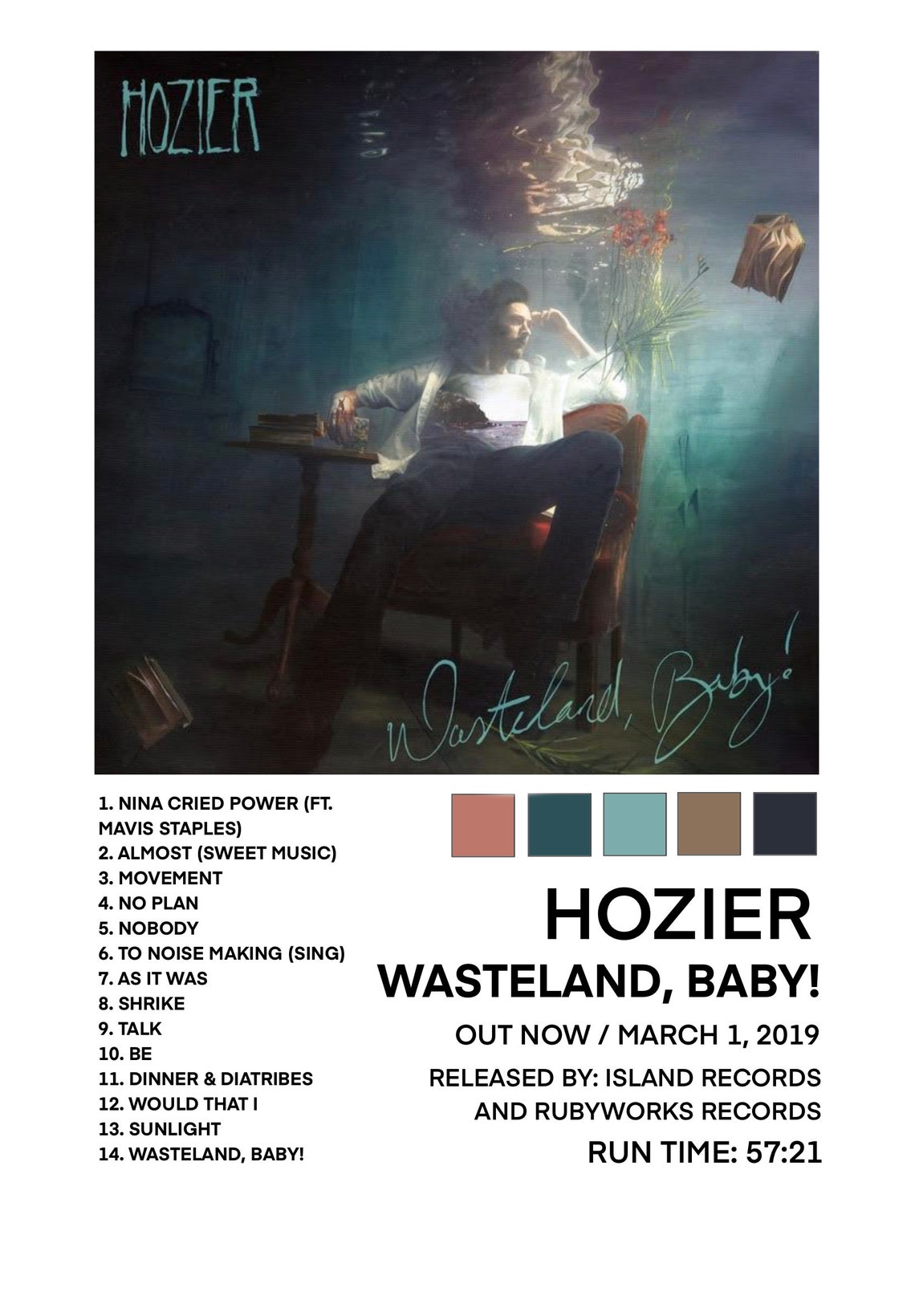 Hozier Wasteland, Baby! Poster Printable Art, Digital Download - Etsy