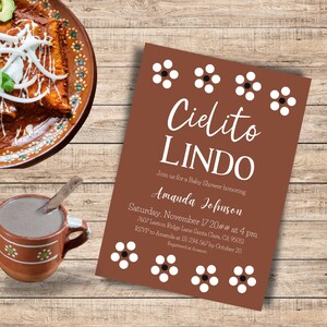 Cielito Lindo Baby Shower Invitation Template for Your Talavera Mexican ...