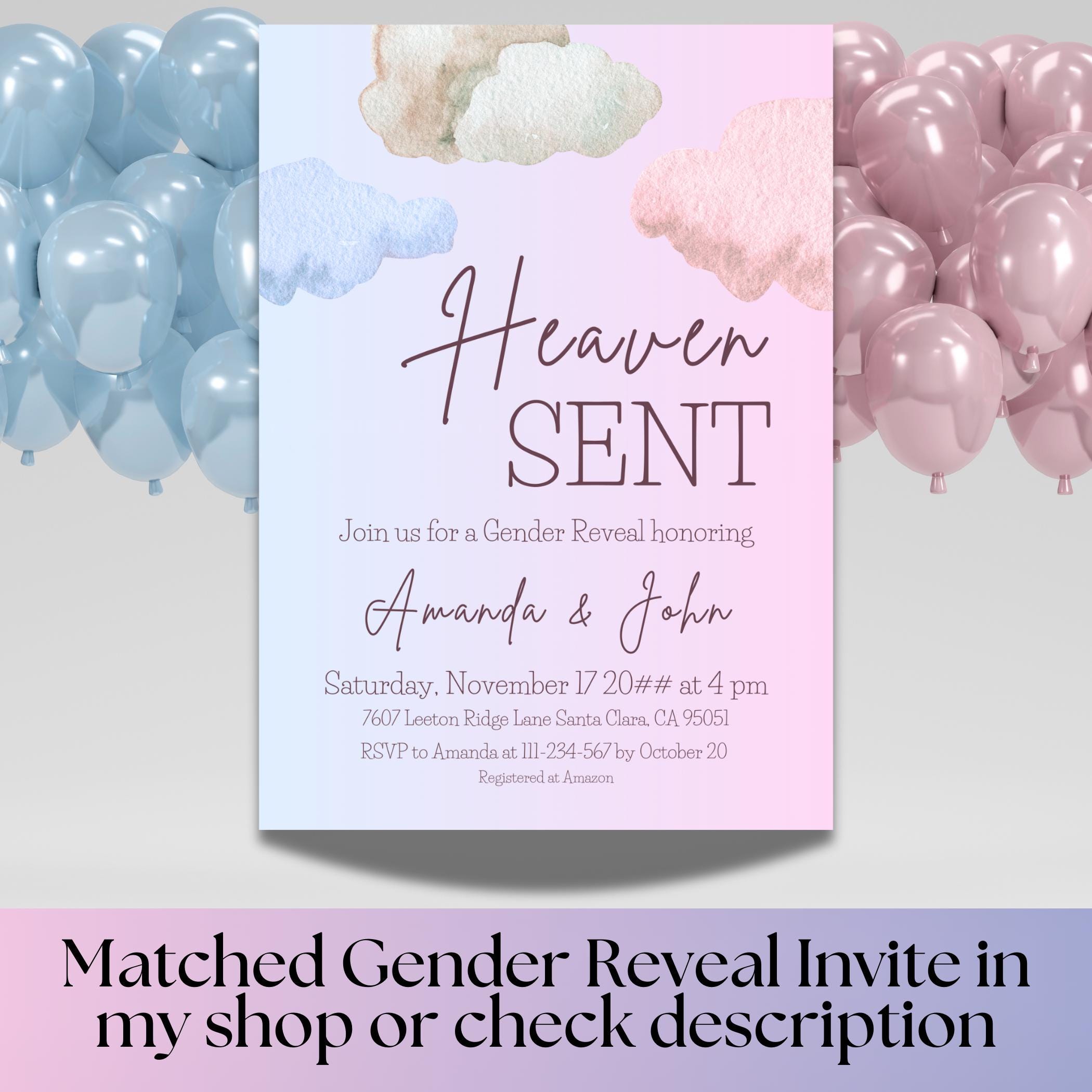 Heaven Sent Baby Shower Game Bundle Digital Template, Cloud Nine Wishes ...