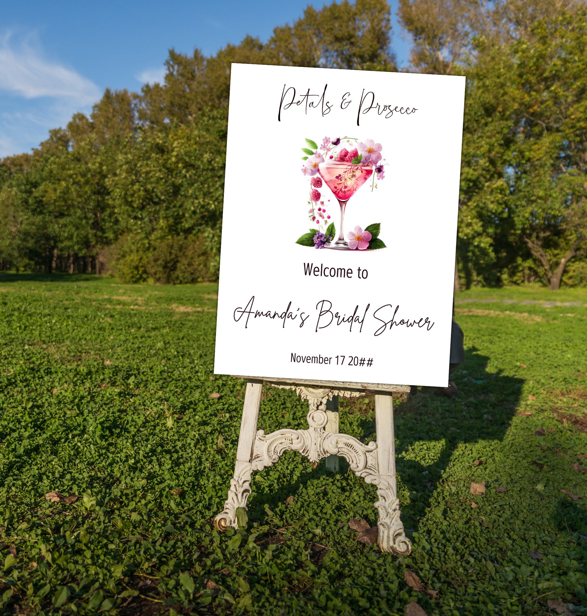 Petals and Prosecco Bridal Shower Signs for Brunch and Bubbly - Etsy