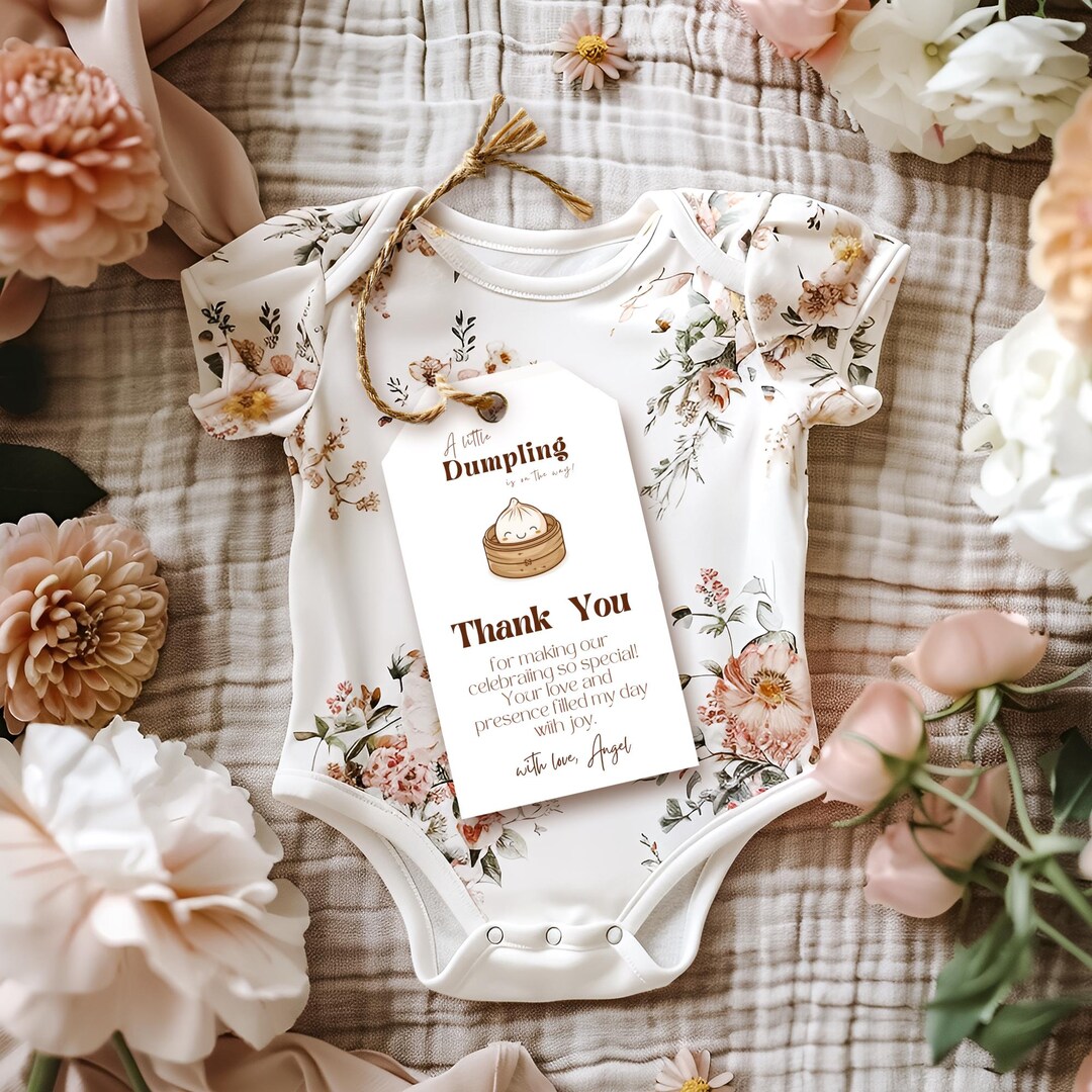 Little Dumpling Gift Tag Baby Shower Gift Tag Digital Template Cute ...