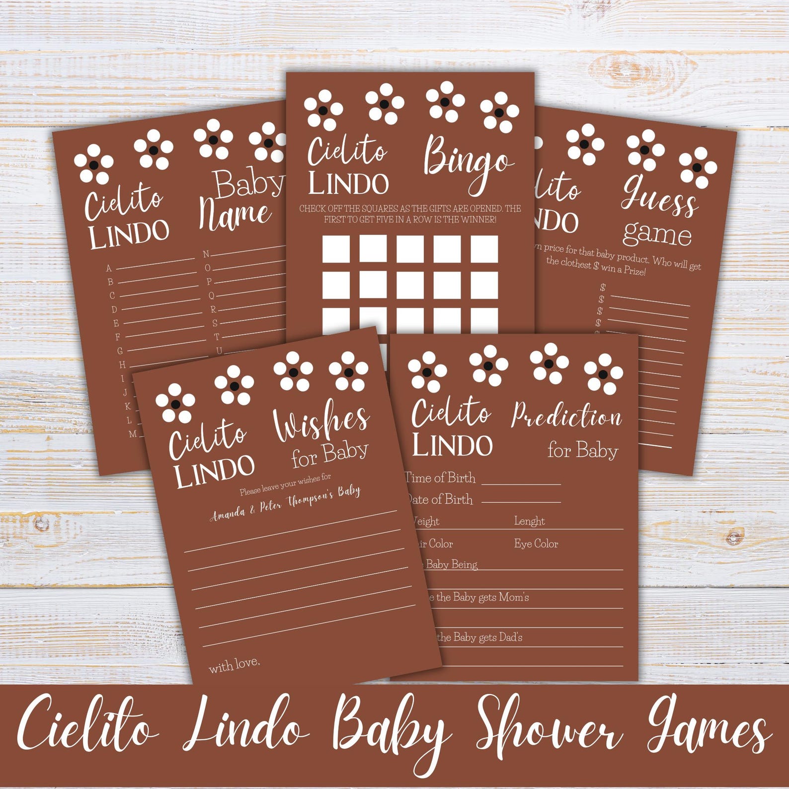 Cielito Lindo Baby Shower Game Templates for Talavera Barro Themed ...